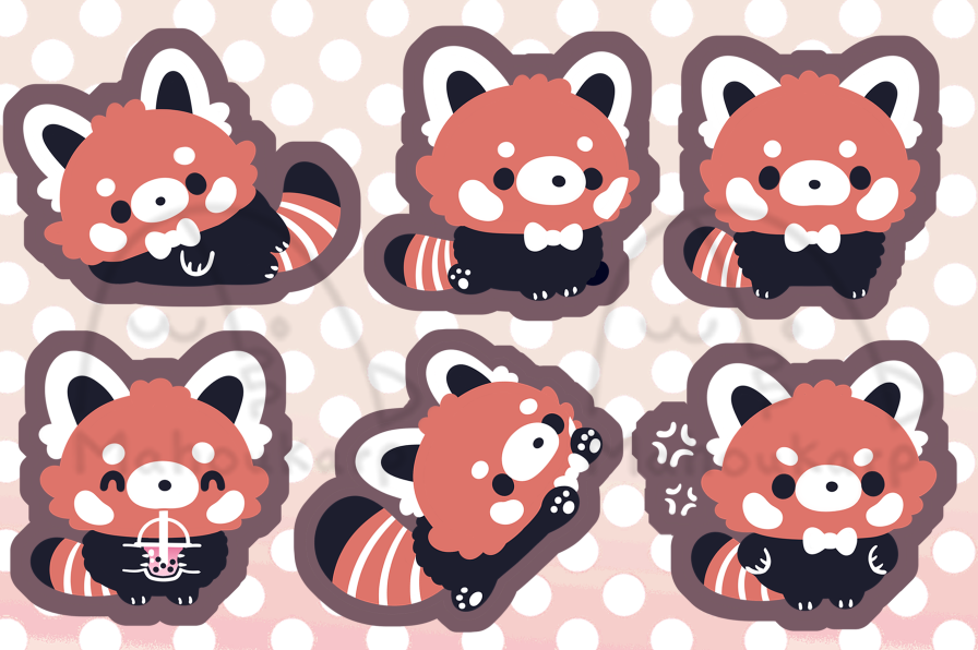 Red Pandos Sticker Sheet – Mahoukarp