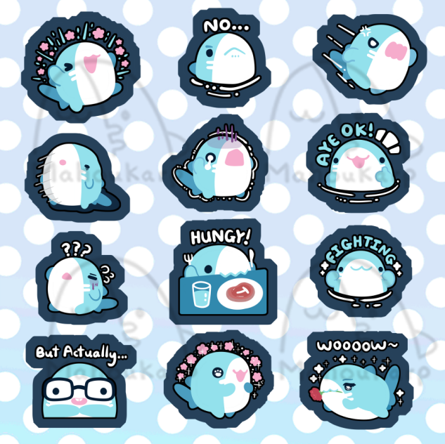 Mako Emotes Sticker Sheet – Mahoukarp