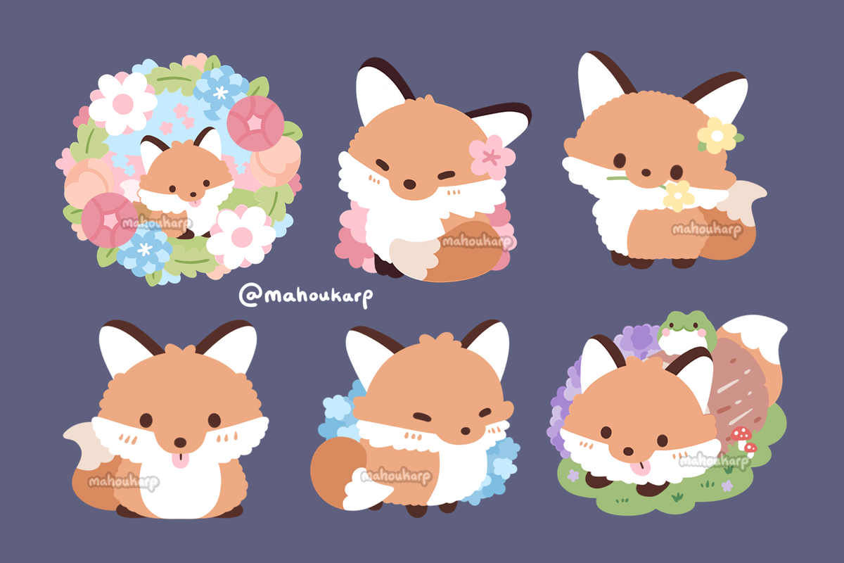 Fox Sticker Sheet – Mahoukarp