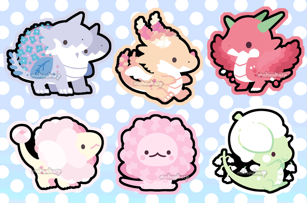 Dragon flowers p1 Sticker Sheet – Mahoukarp