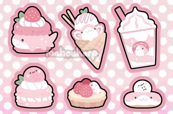Strawberry Sticker Sheet – Mahoukarp